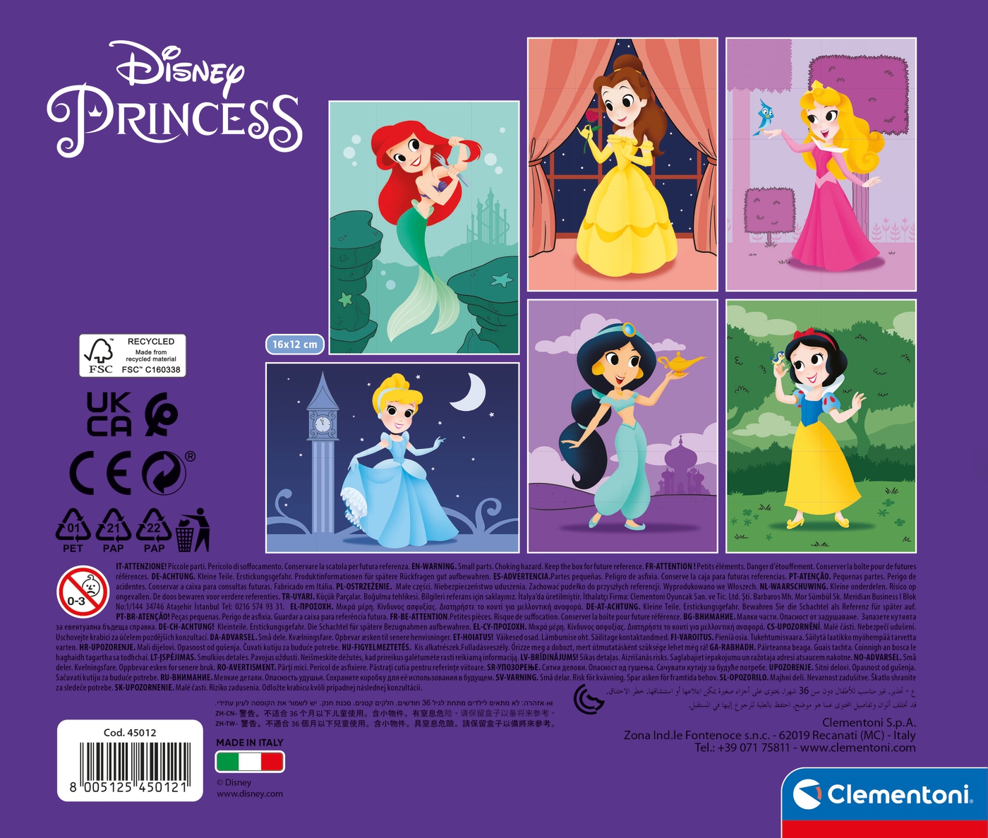 Disney Princess - 12 pcs - Cubes - Clementoni
